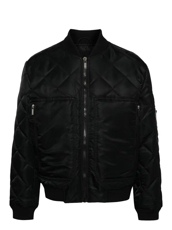 Just Cavalli Logo-embroidered Bomber Jacket - Black