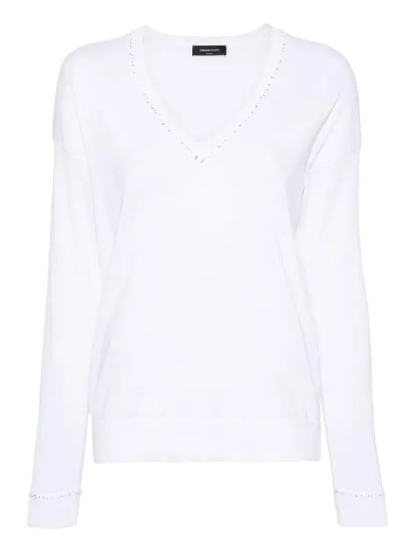 Fabiana Filippi Sequin-detail Cotton Jumper - White
