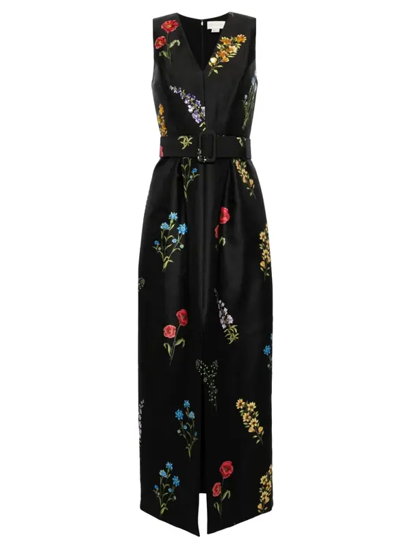 Sachin & Babi Marsden Floral-print Gown - Black