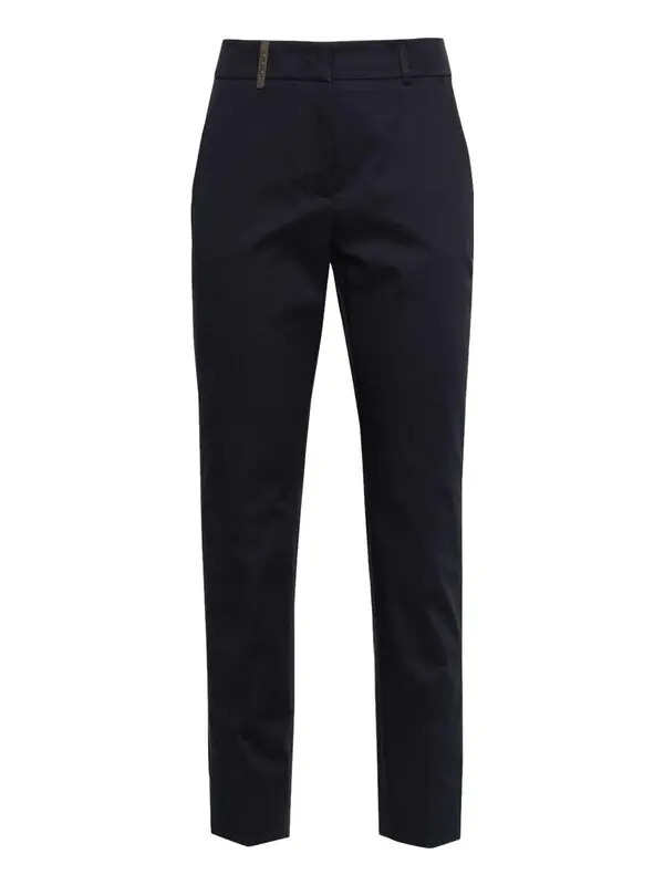 Peserico Satin Cigarette Trousers - Blue
