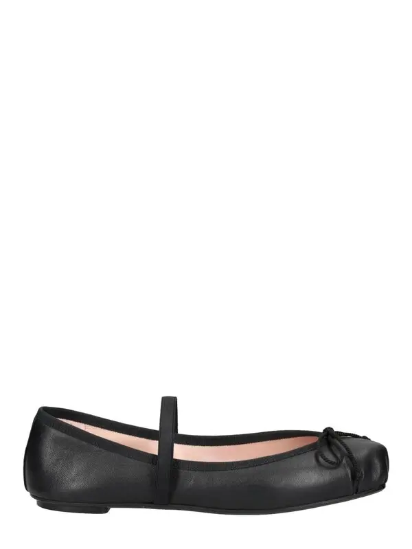 Pretty Ballerinas Kristen Leather Ballerinas - Black