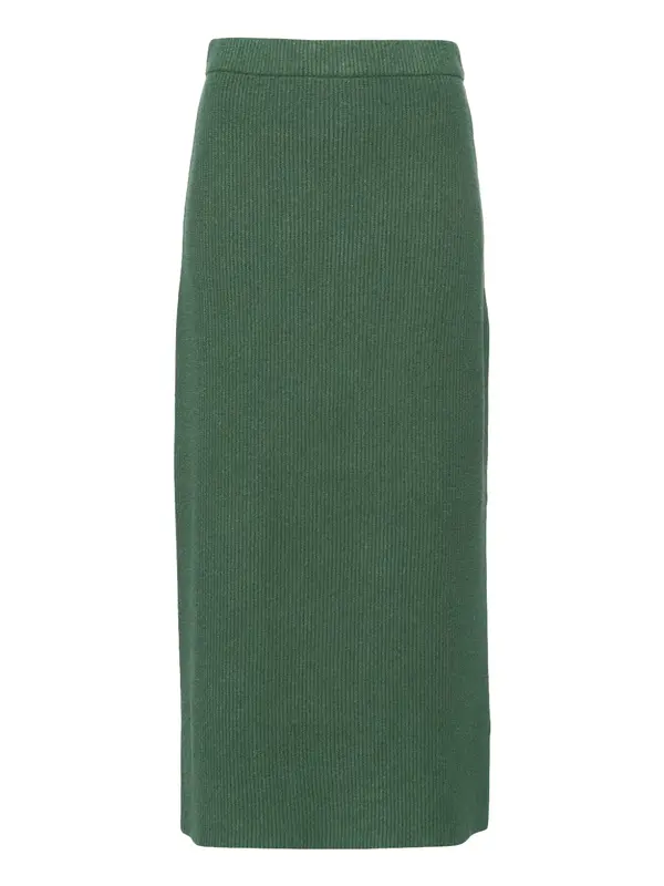 BY MALENE BIRGER Kyara Ribbed Midi Skirt - Green