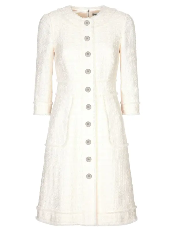 Dolce & Gabbana A-line Tweed Dress - Neutrals