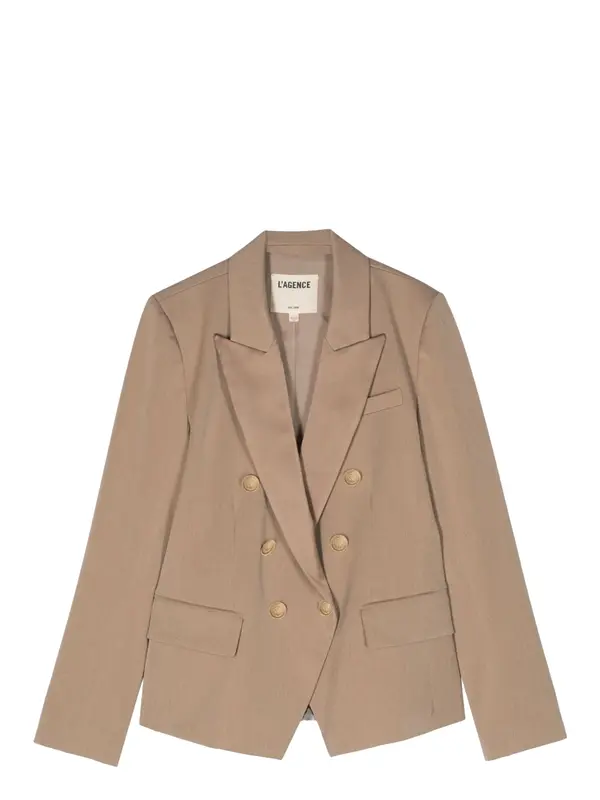 L'Agence Kenzie Double-breasted Blazer - Neutrals