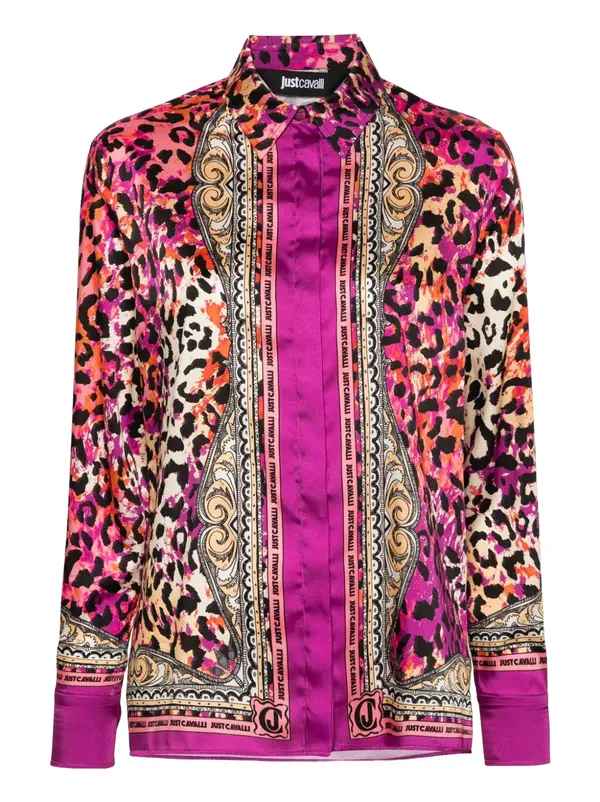 Just Cavalli Logo-print Long-sleeve Shirt - Pink