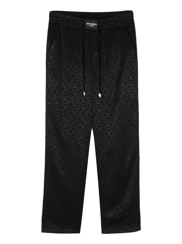 Just Cavalli Jacquard-logo Trousers - Black