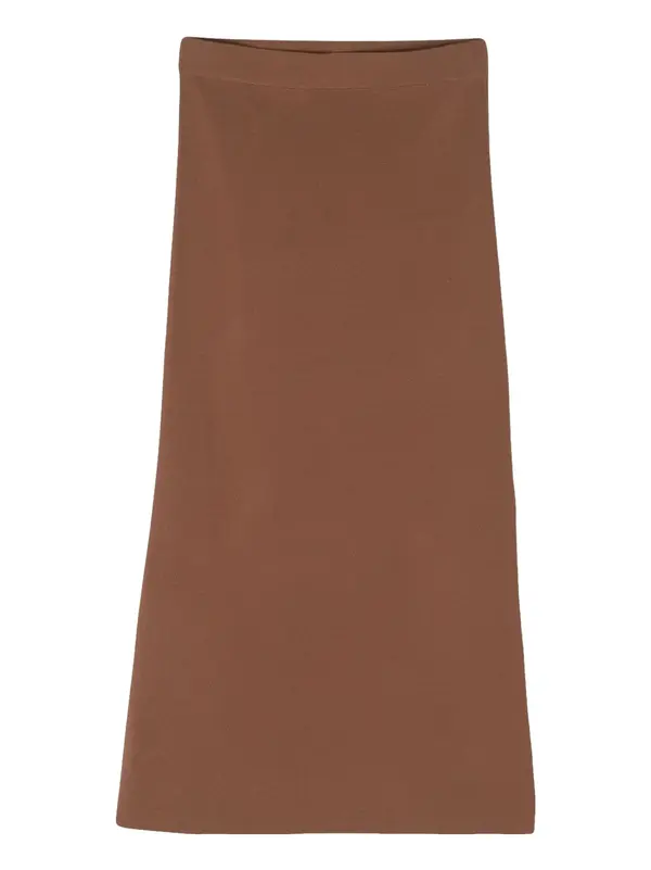 Rails Side-slit Knitted Skirt - Brown