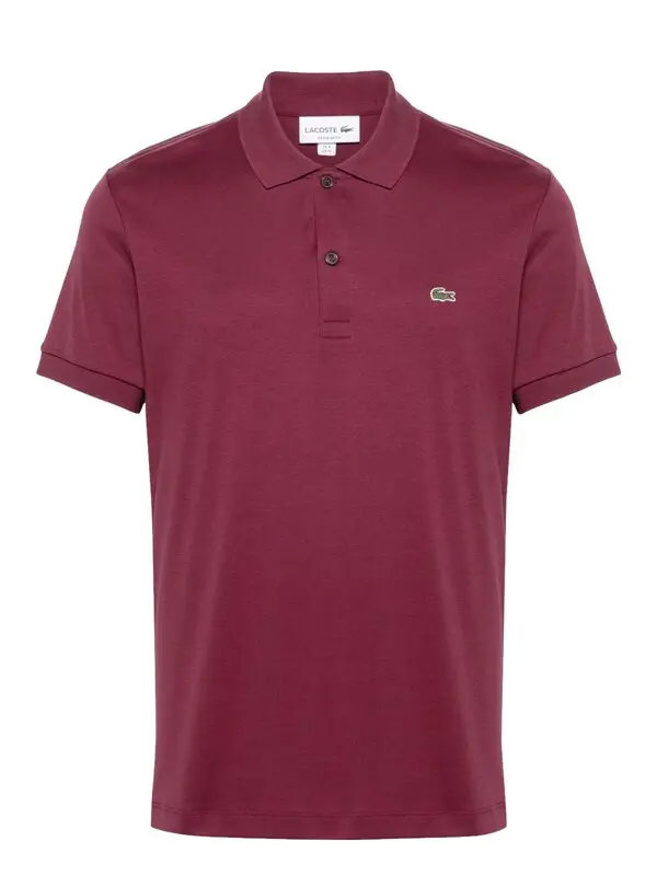 Lacoste Logo-embroidered Cotton Polo Shirt - Red