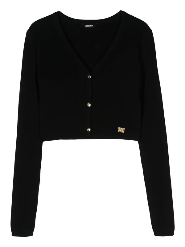 Just Cavalli Logo-plaque Cropped Cardigan - Black