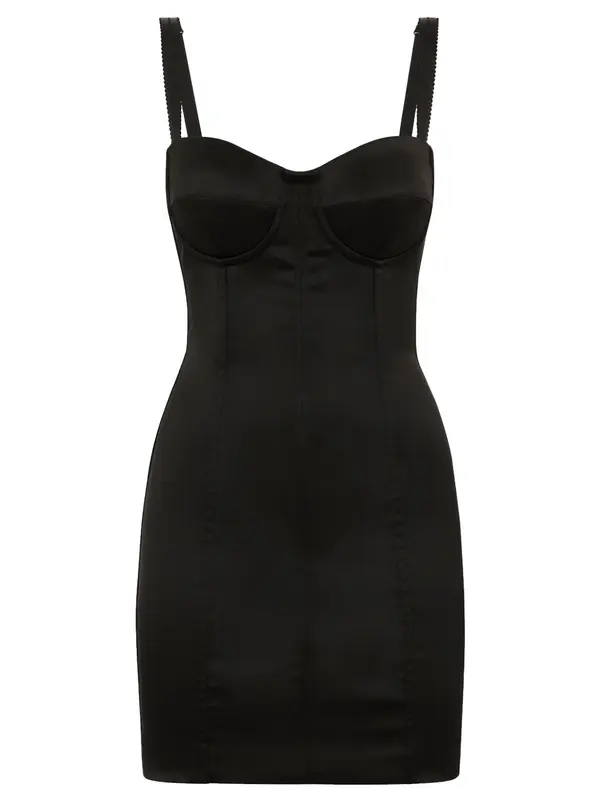 Dolce & Gabbana Dna Satin Bustier Minidress - Black