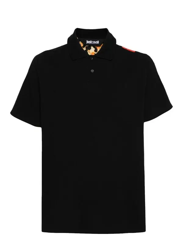 Just Cavalli Logo-lettering Polo Shirt - Black