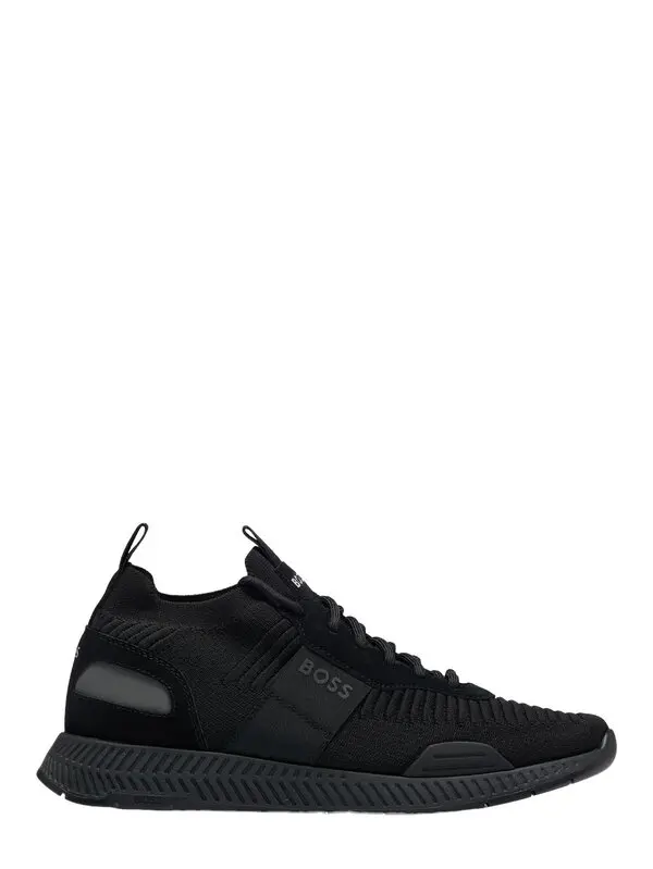 BOSS Knitted Low-top Sneakers - Black