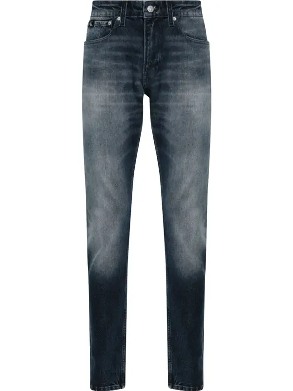 Calvin Klein Mid-rise Tapered-leg Jeans - Blue