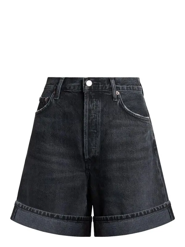 AGOLDE High-waisted Denim Shorts - Black