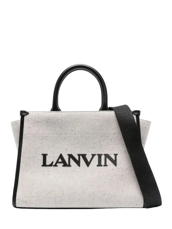 LANVIN Logo-embossed Tote Bag - Neutrals