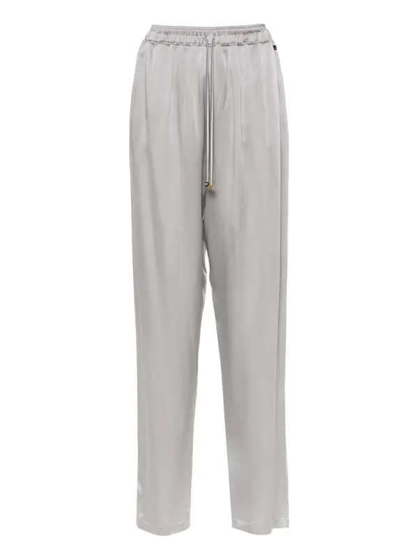 Elisabetta Franchi Satin Tapered Trousers - Grey