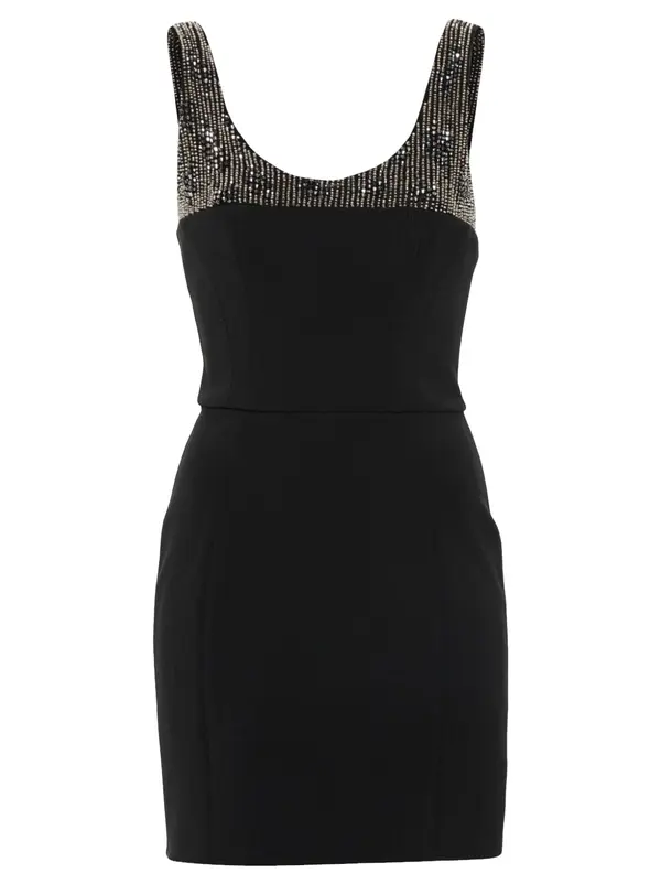 Elisabetta Franchi Bead-embellished Mini Dress - Black