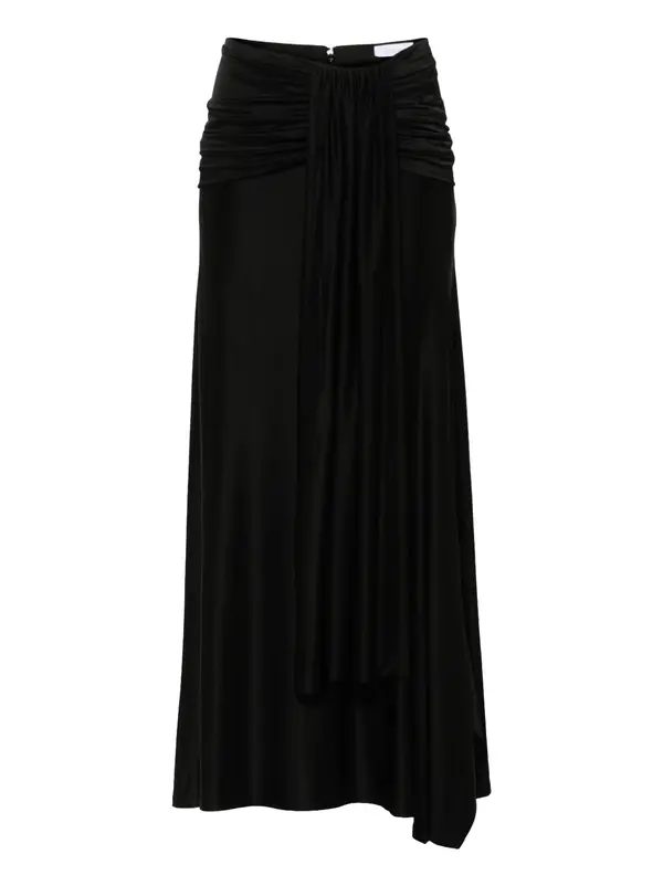 Rabanne Drape-detail Maxi Skirt - Black