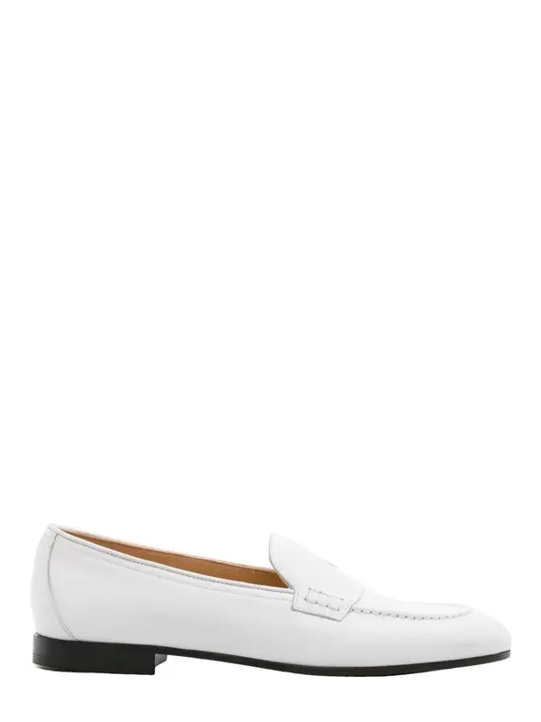 DOUCAL'S Leather Penny Loafers - White