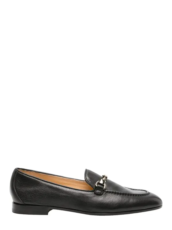 DOUCAL'S Horsebit Leather Loafers - Black