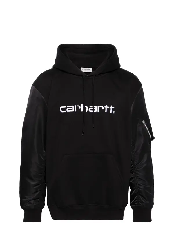 Junya Watanabe X Carhartt Embroidered Logo Hoodie - Black