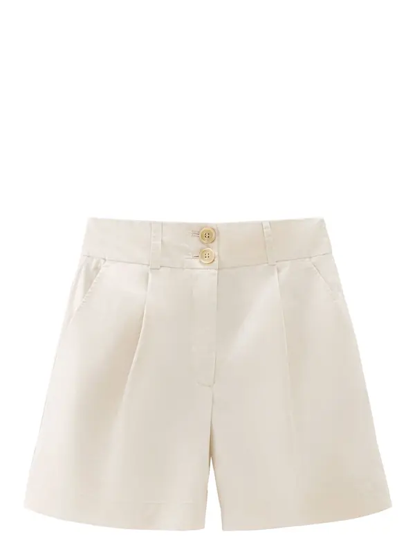 Woolrich Pleated High-waisted Shorts - Neutrals