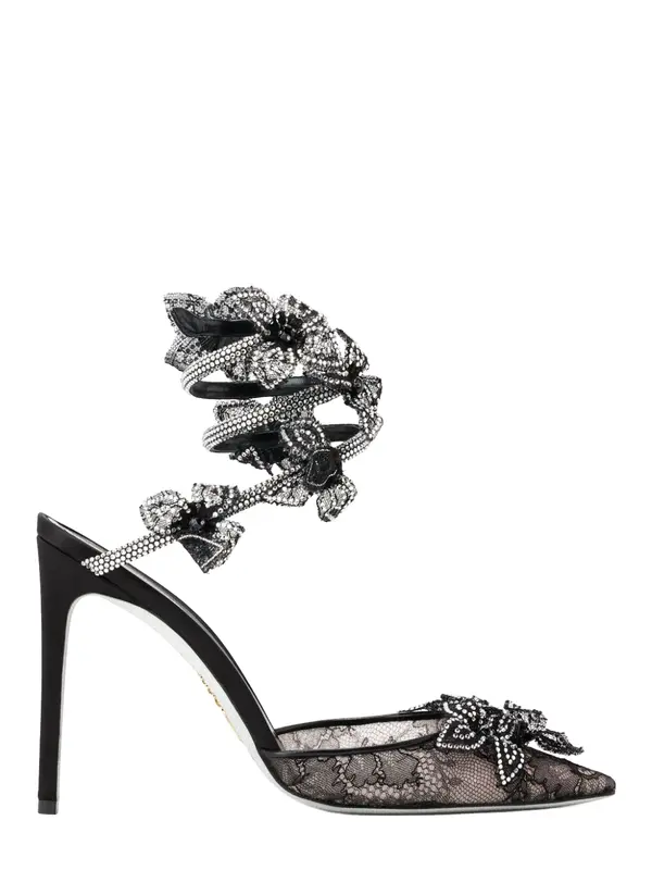 Rene Caovilla Floriane 105mm Lace Pumps - Black