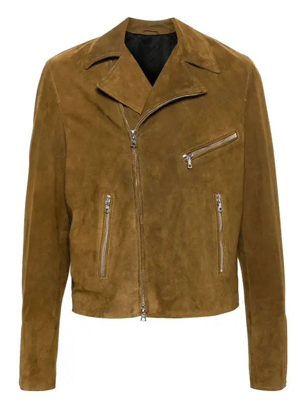 ERALDO Suede Biker Jacket - Brown