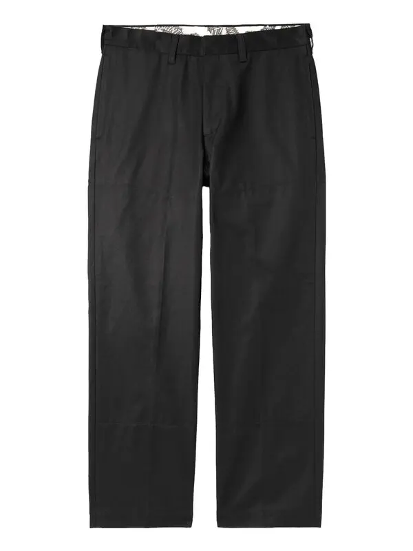SAINT MXXXXXX Straight-leg Cotton-twill Trousers - Black