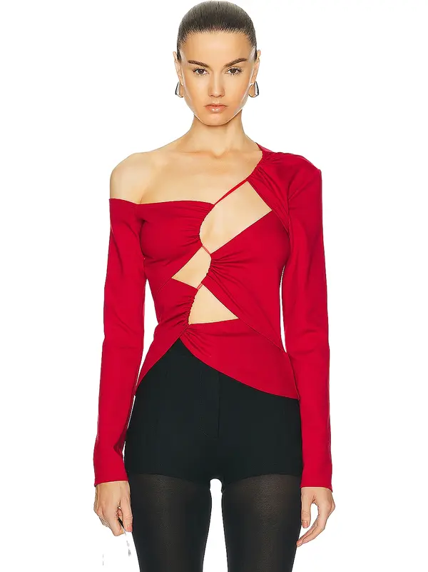 SID NEIGUM Inverse Tension Cutout Top - Red
