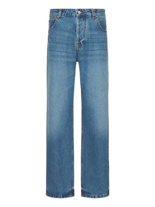 Jacquemus Le De Nîmes Large Jeans - Blue & Tabac