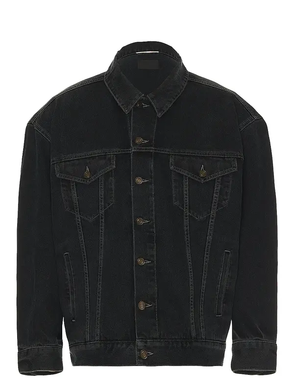 Saint Laurent Egg Shape Denim Jacket - Dark Blue Black
