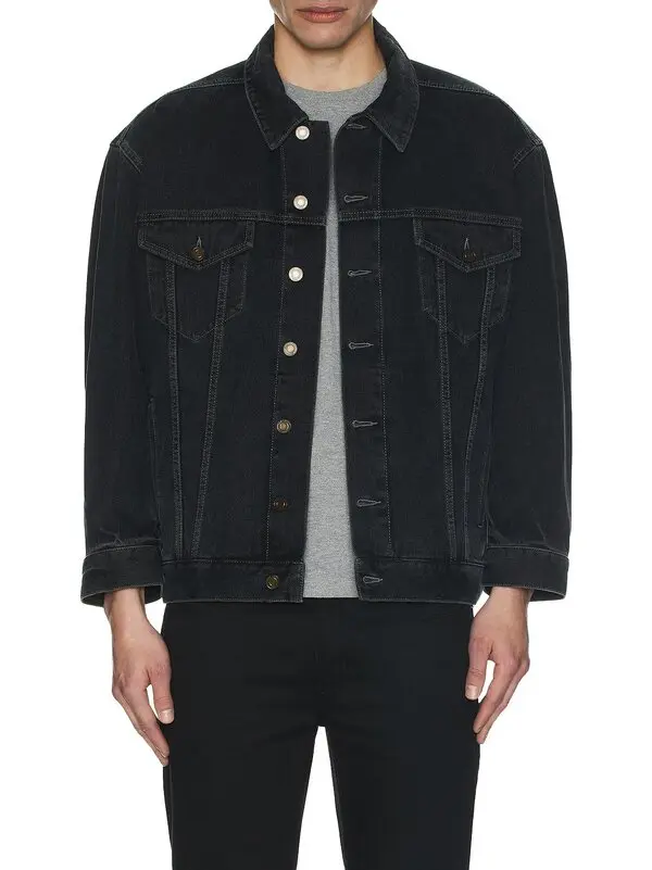 Saint Laurent Egg Shape Denim Jacket - Dark Blue Black