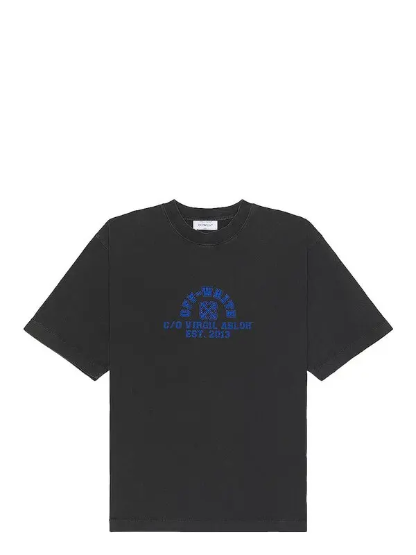 Off-White Washed Est 13 Skate T-shirt In Black - Black & Nautic