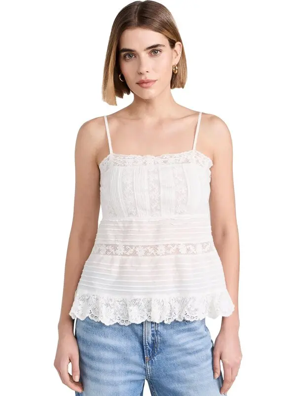LoveShackFancy Charlieann Camisole - Bright White