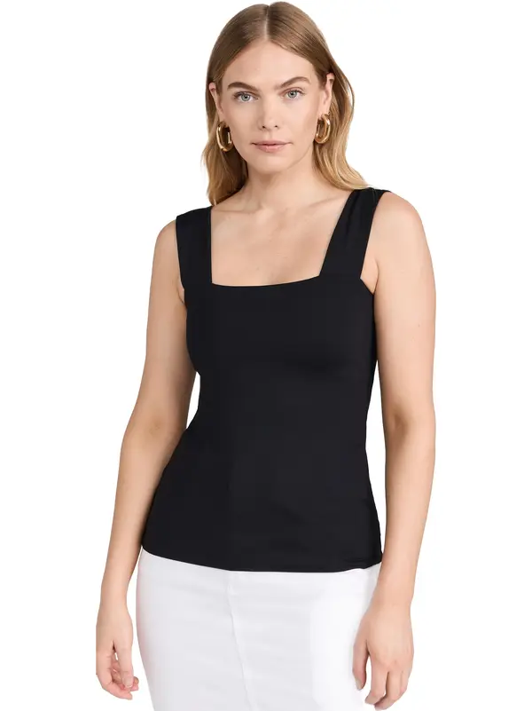 Susana Monaco Wide Strap Tank Top - Black
