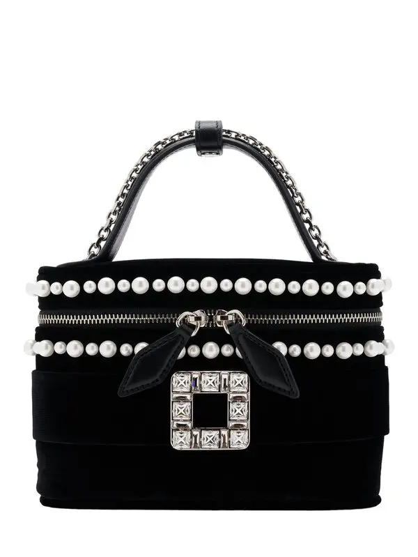 ROGER VIVIER Velvet Vanity Micro Bag - Black