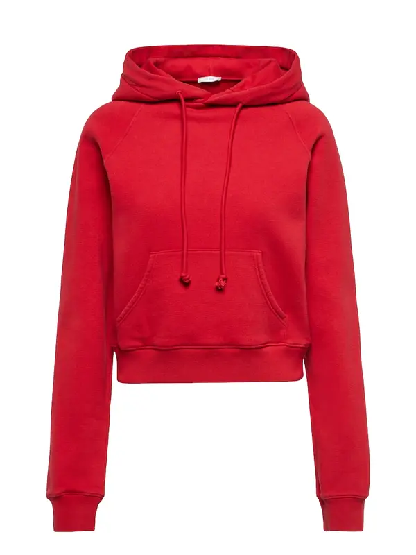 THE ROW Timmi Cropped Cotton-blend Jersey Hoodie - Red