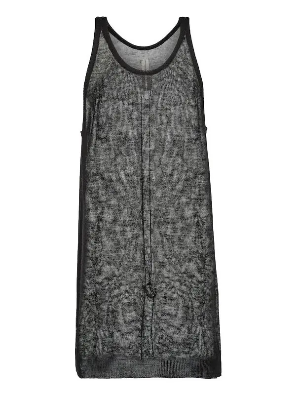 Rick Owens Maglia Virgin Wool Tank Top - Black