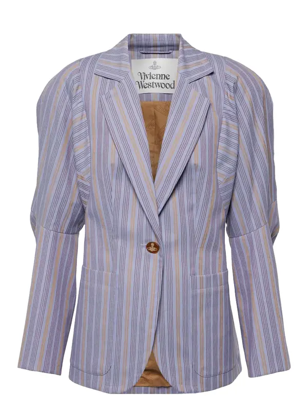 VIVIENNE WESTWOOD Pourpoint Striped Cotton Blazer - Purple