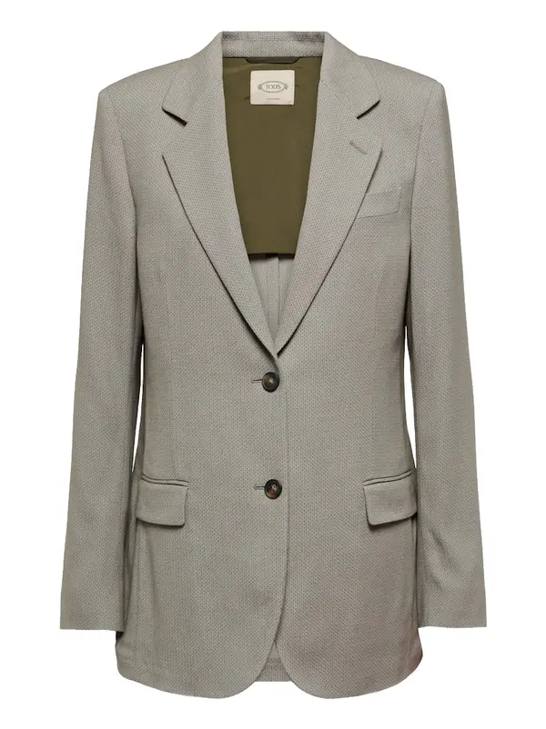 TOD'S Notched Lapel Single-breasted Blazer - Beige