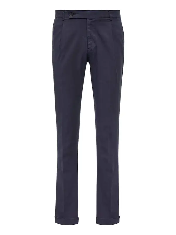 Thom Sweeney Mid-rise Slim Chinos - Blue