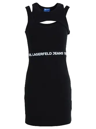 Karl Lagerfeld Logo Tank Mini Dress - Black