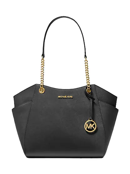 Michael Kors Jet Set Large Saffiano Leather Shoulder Bag - Black