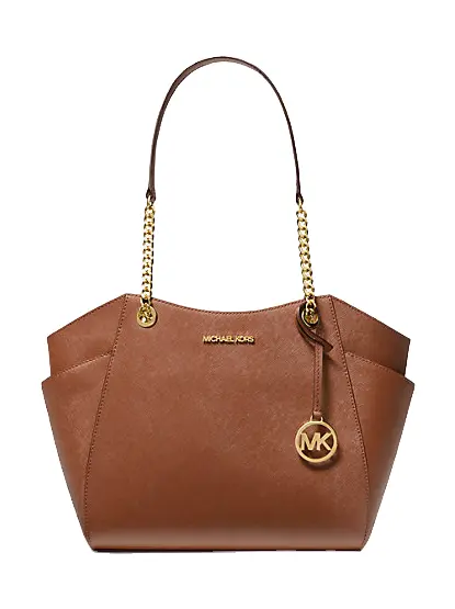 Michael Kors Jet Set Large Saffiano Leather Shoulder Bag - Brown