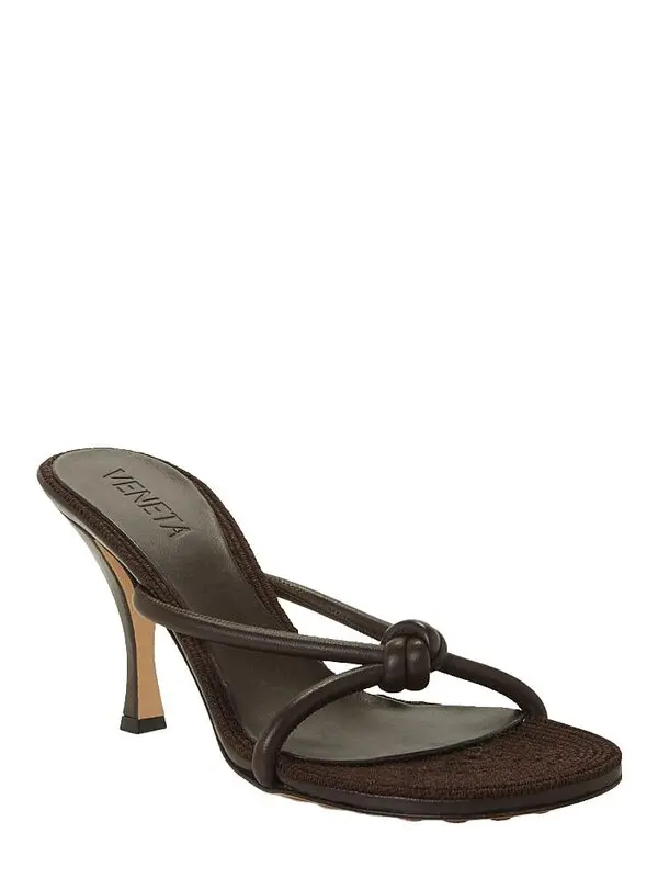 Bottega Veneta Blink Knotted Strap High Heel Sandals - Toffee