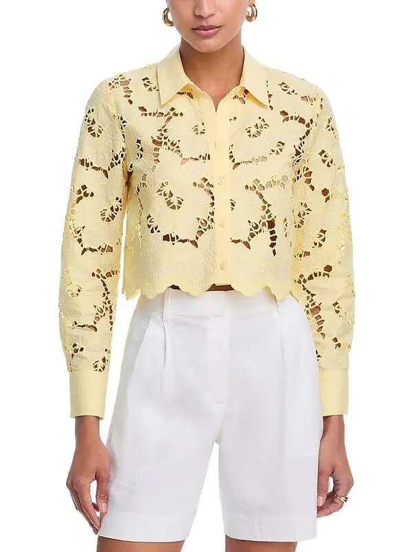 L'Agence Seychelle Lace Shirt - Lemon Sorbet