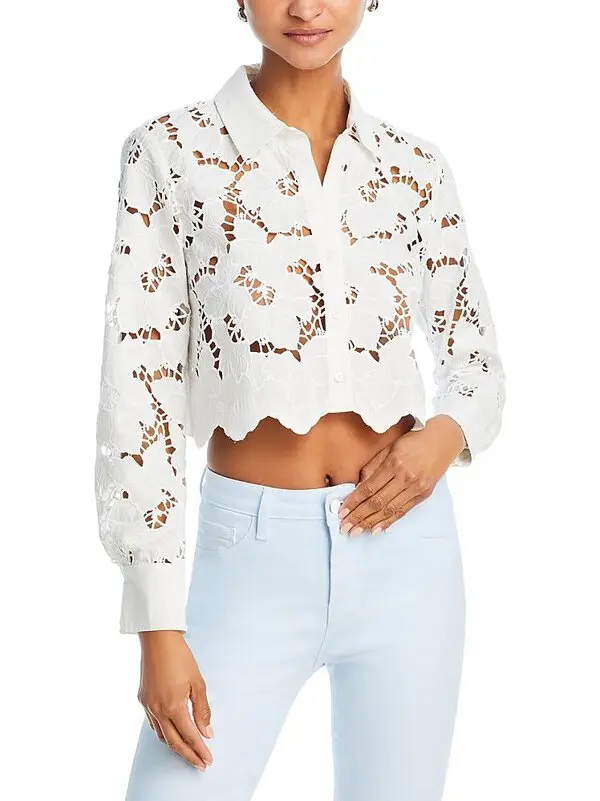 L'Agence Seychelle Lace Shirt - White