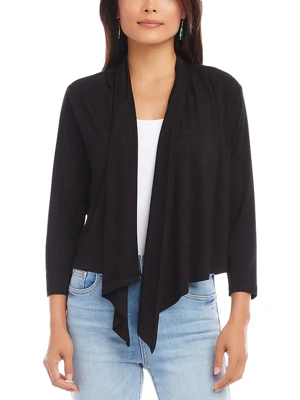 Karen Kane Calli Open Front Cardigan - Black