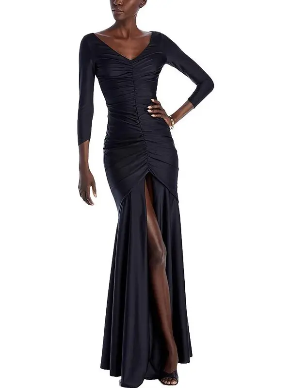 Chiara Boni La Petite Robe Ruched Front Gown - Black